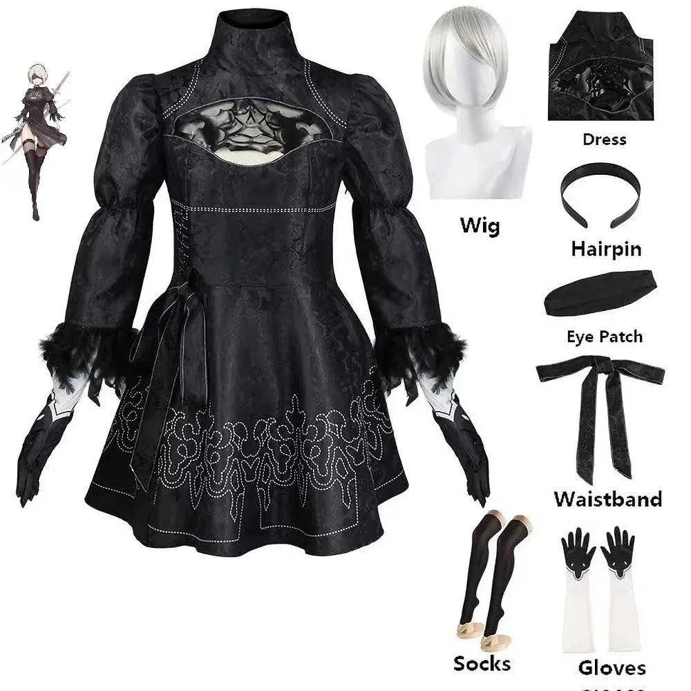 - Nier Automata Cosplay Costume Yorha 2B sexy Outfit Game Figures Suit ...